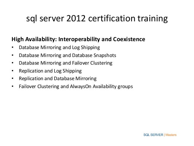 Sql server 2012 certification training