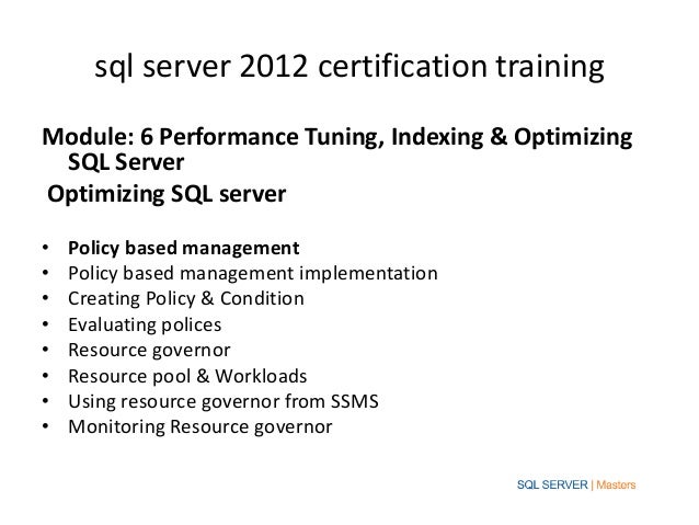 Sql server 2012 certification training