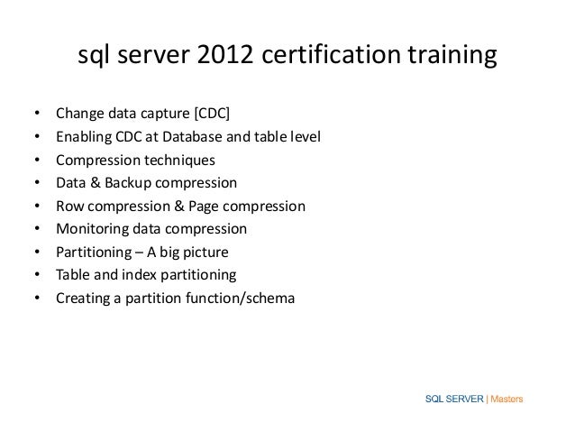 Sql server 2012 certification training