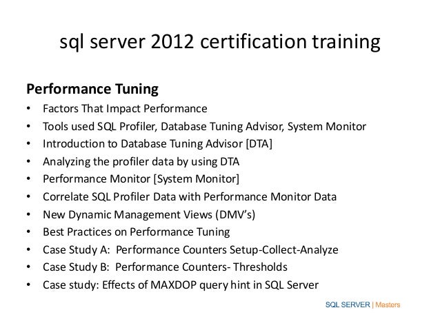 Sql server 2012 certification training