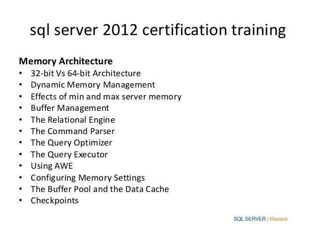 Sql server 2012 certification training