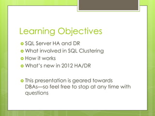 Sql server 2012 ha dr nova | PPTX