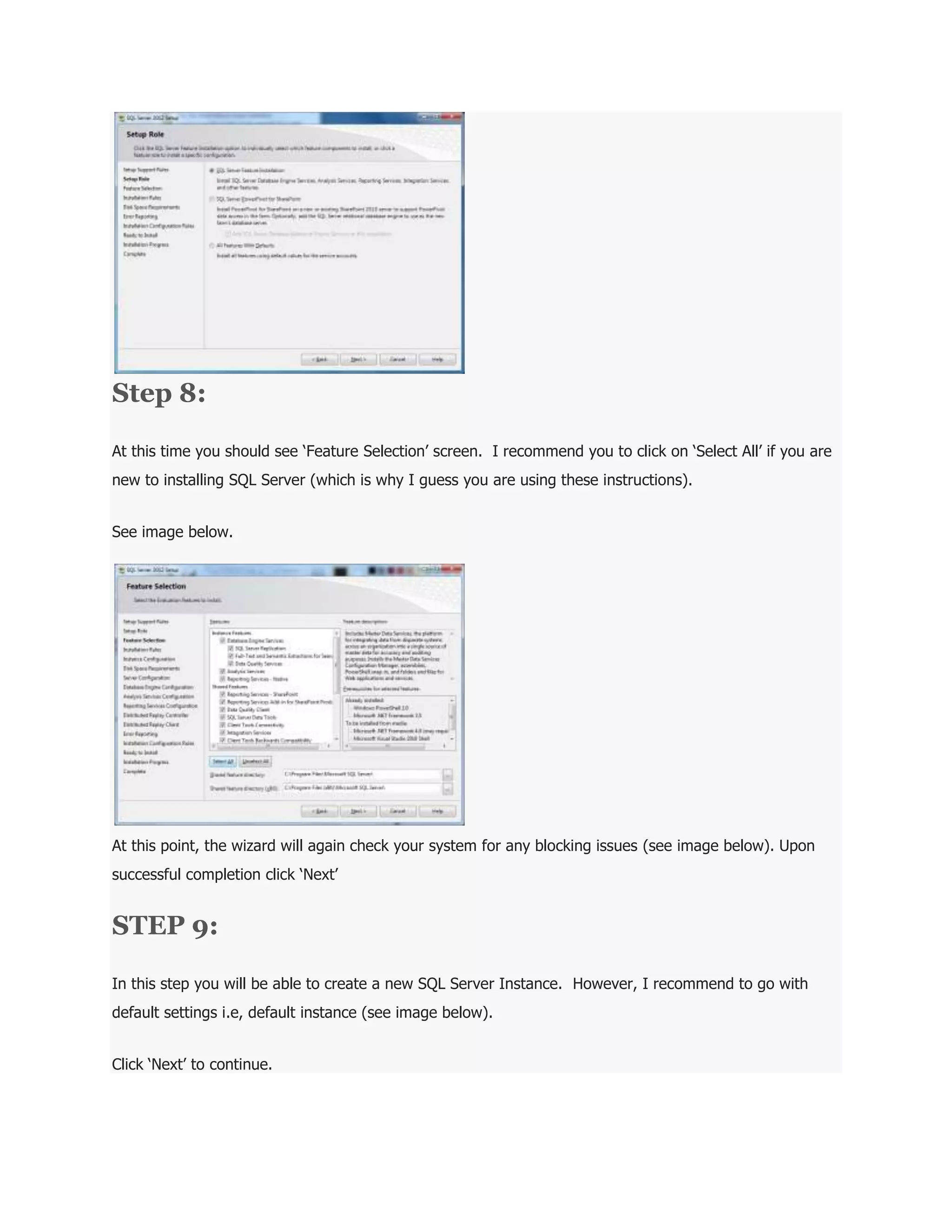 Sql Server 2012 Installation.. | DOCX