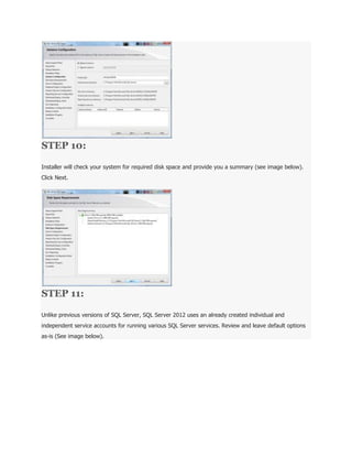 Sql Server 2012 Installation.. | DOCX