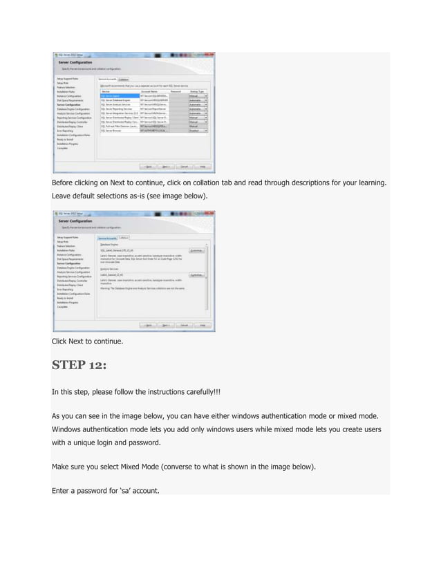 Sql Server 2012 Installation.. | DOCX