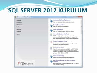 Sql server 2012 kurulum sunu | PPTX