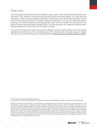 Sql server 2012_licensing_reference_guide | PDF