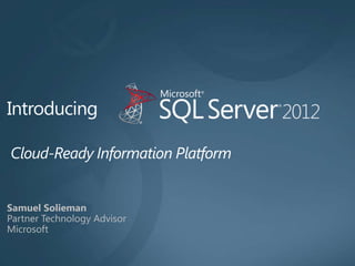 Sql Server 2012 overview and licensing | PPTX