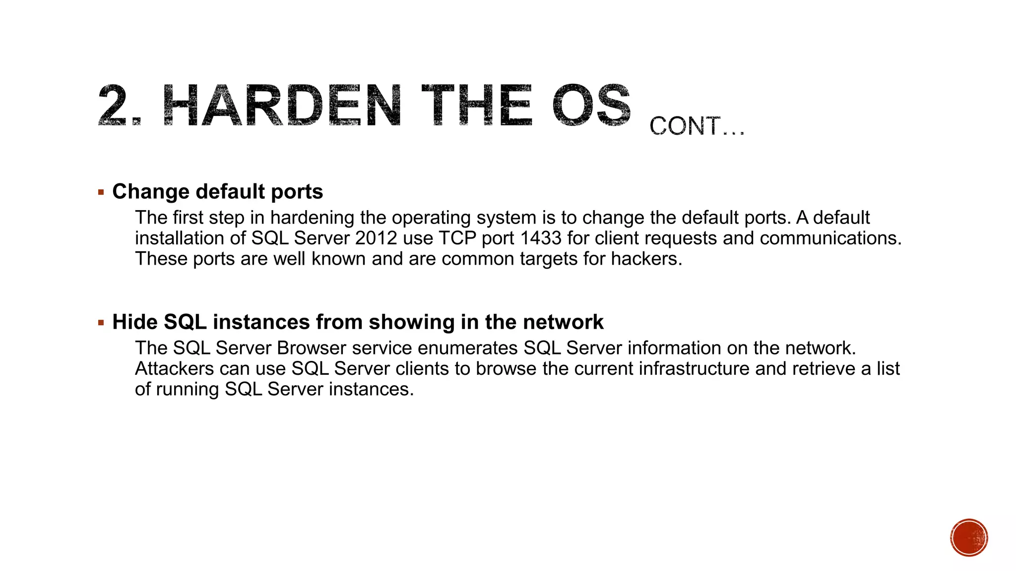 SQL Server 2012 Security Task | PPTX | Databases | Computer Software and Applications