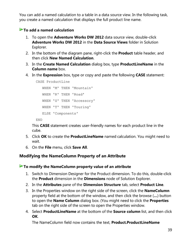 Sql server 2012 tutorials analysis services multidimensional modeling | PDF