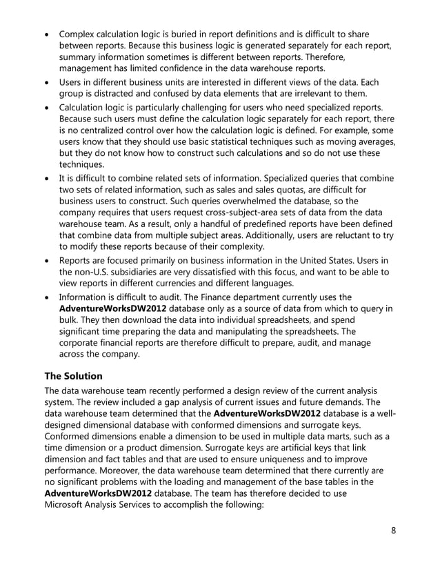 Sql server 2012 tutorials analysis services multidimensional modeling | PDF