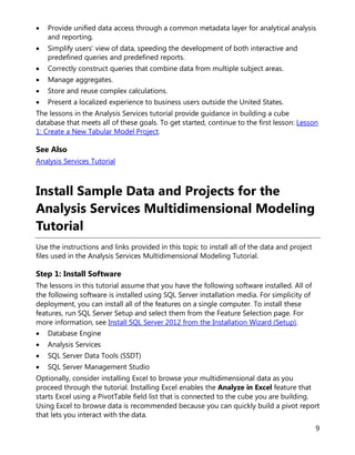 Sql server 2012 tutorials analysis services multidimensional modeling | PDF