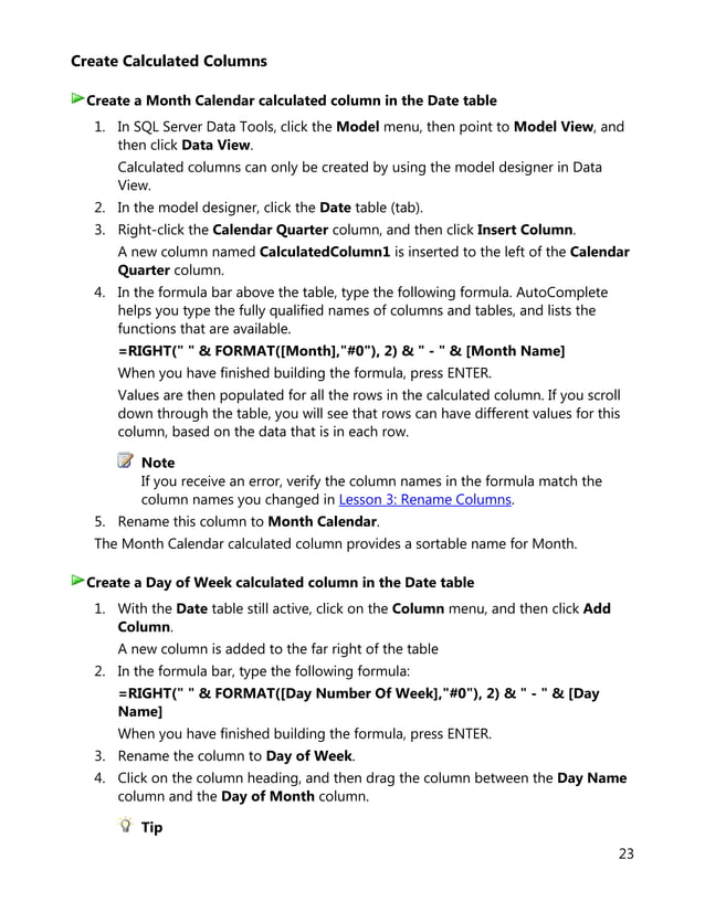 Sql server 2012 tutorials analysis services tabular modeling | PDF