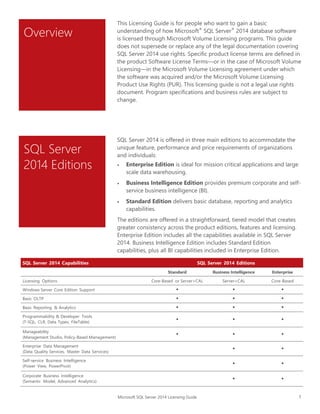 Sql server 2014_licensing_guide | PDF