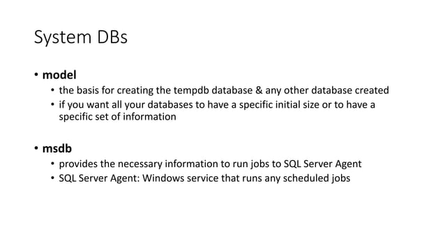Sql server 2016: System Databases, data types, DML, json, and built-in ...