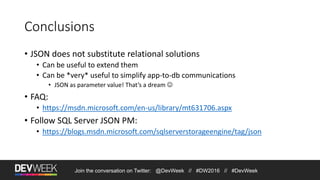 SQL Server 2016 JSON | PPTX