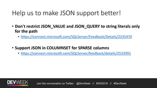 SQL Server 2016 JSON | PPTX