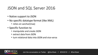 SQL Server 2016 JSON | PPTX