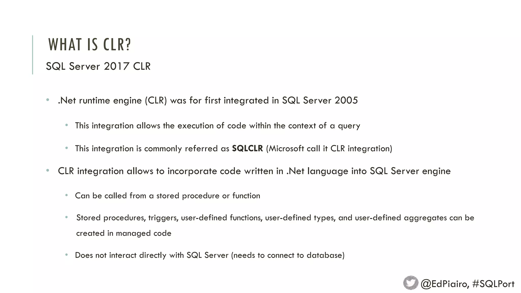 SQL Server 2017 CLR | PPT