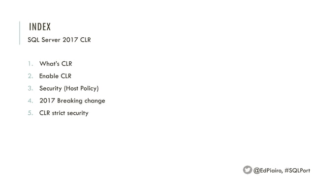SQL Server 2017 CLR | PPT