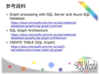 Sql server 2017 からはじめる graph データベース | PPTX