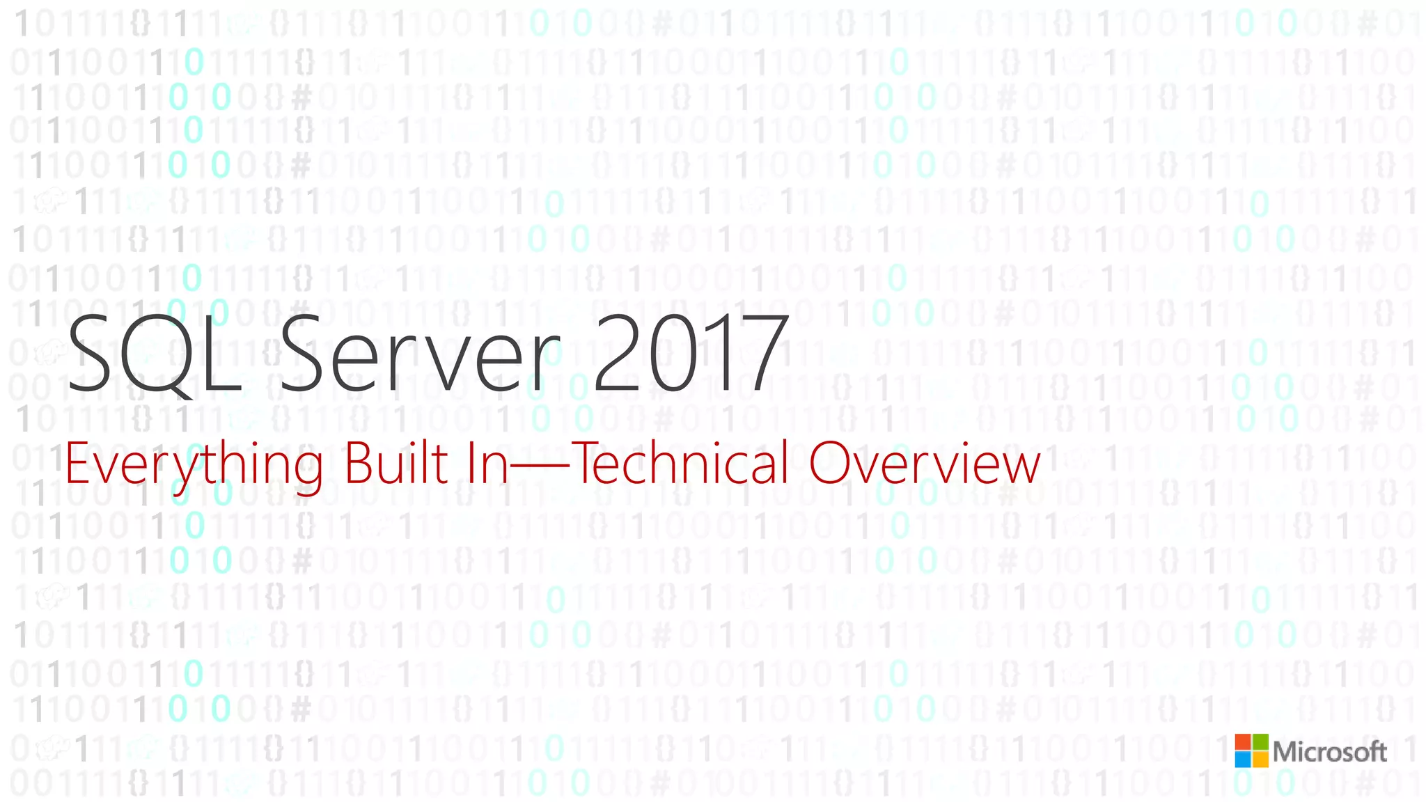 Microsoft SQL server 2017 Level 300 technical deck | PDF