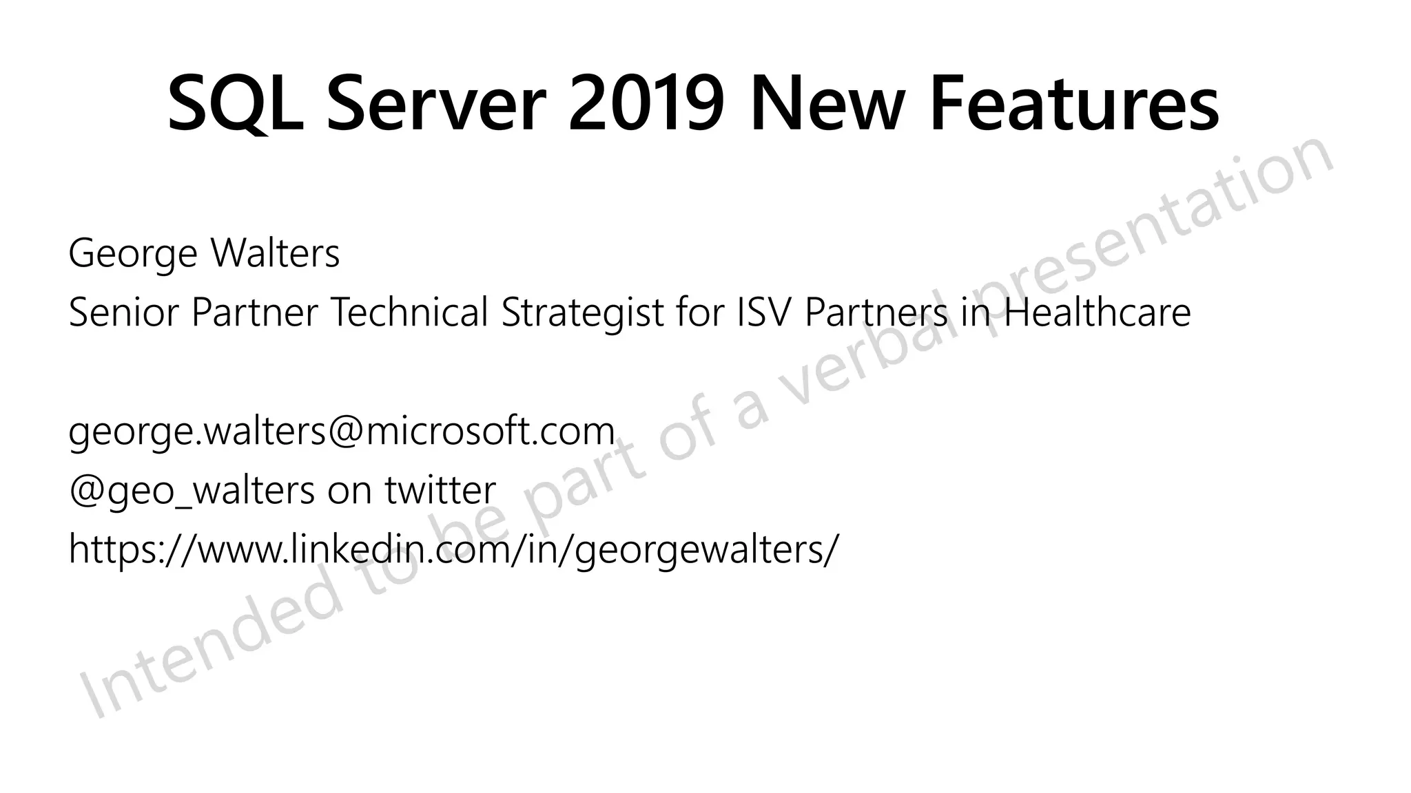 Sql server 2019 new features | PDF