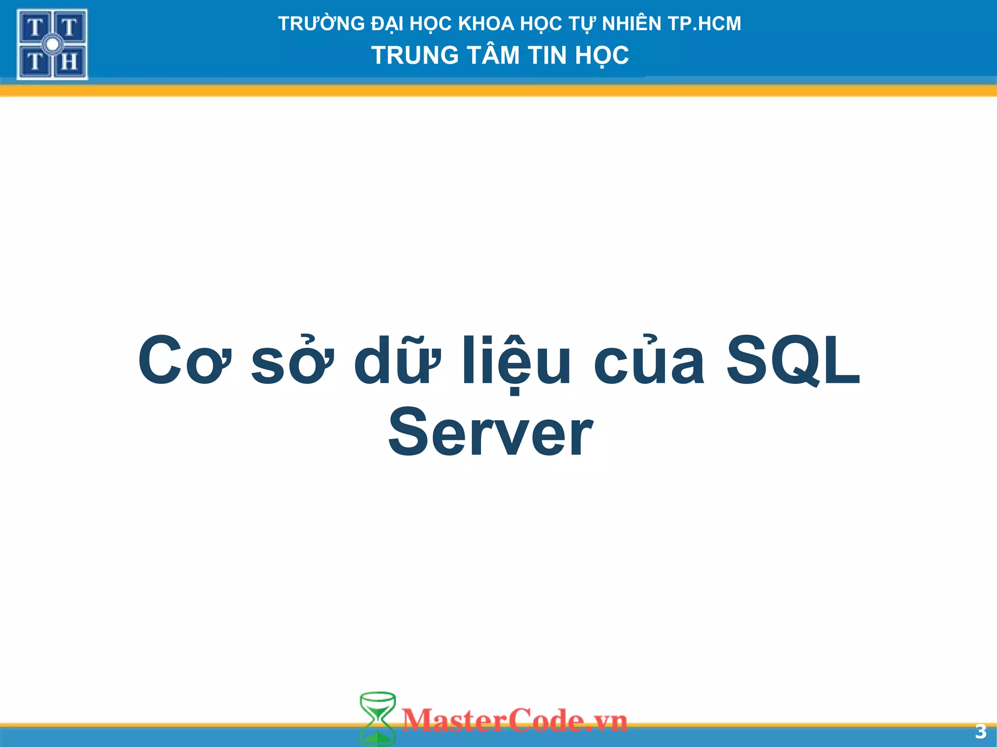 Bài 2 : Các đối tượng trong CSDL - SQL server | PDF