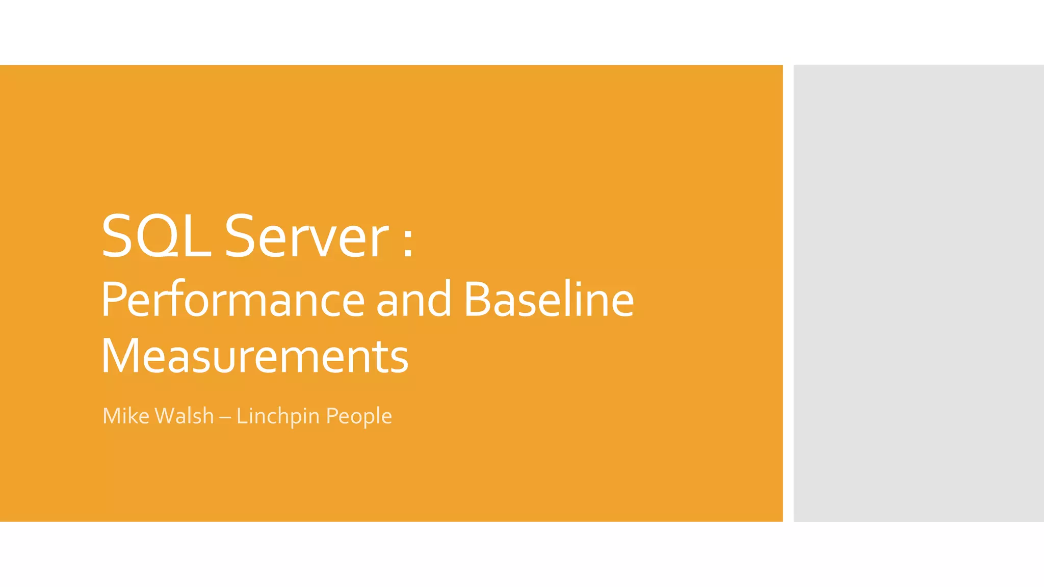 Sql server baselines | PPTX