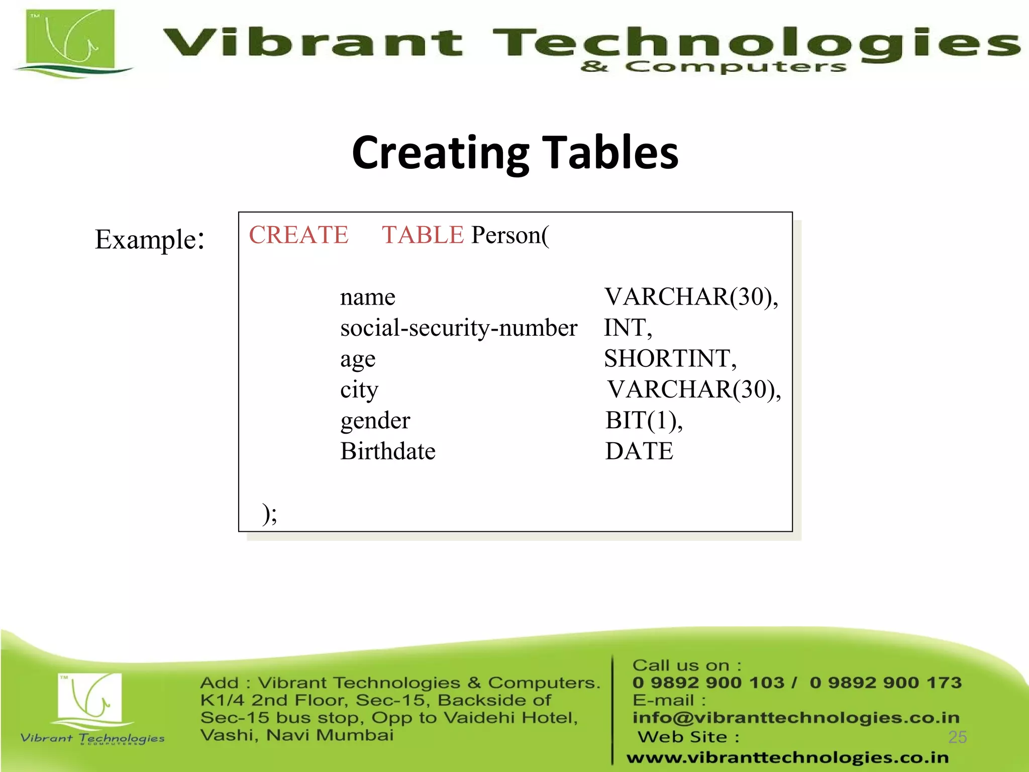 Sql server building a database ppt 12 | PPT