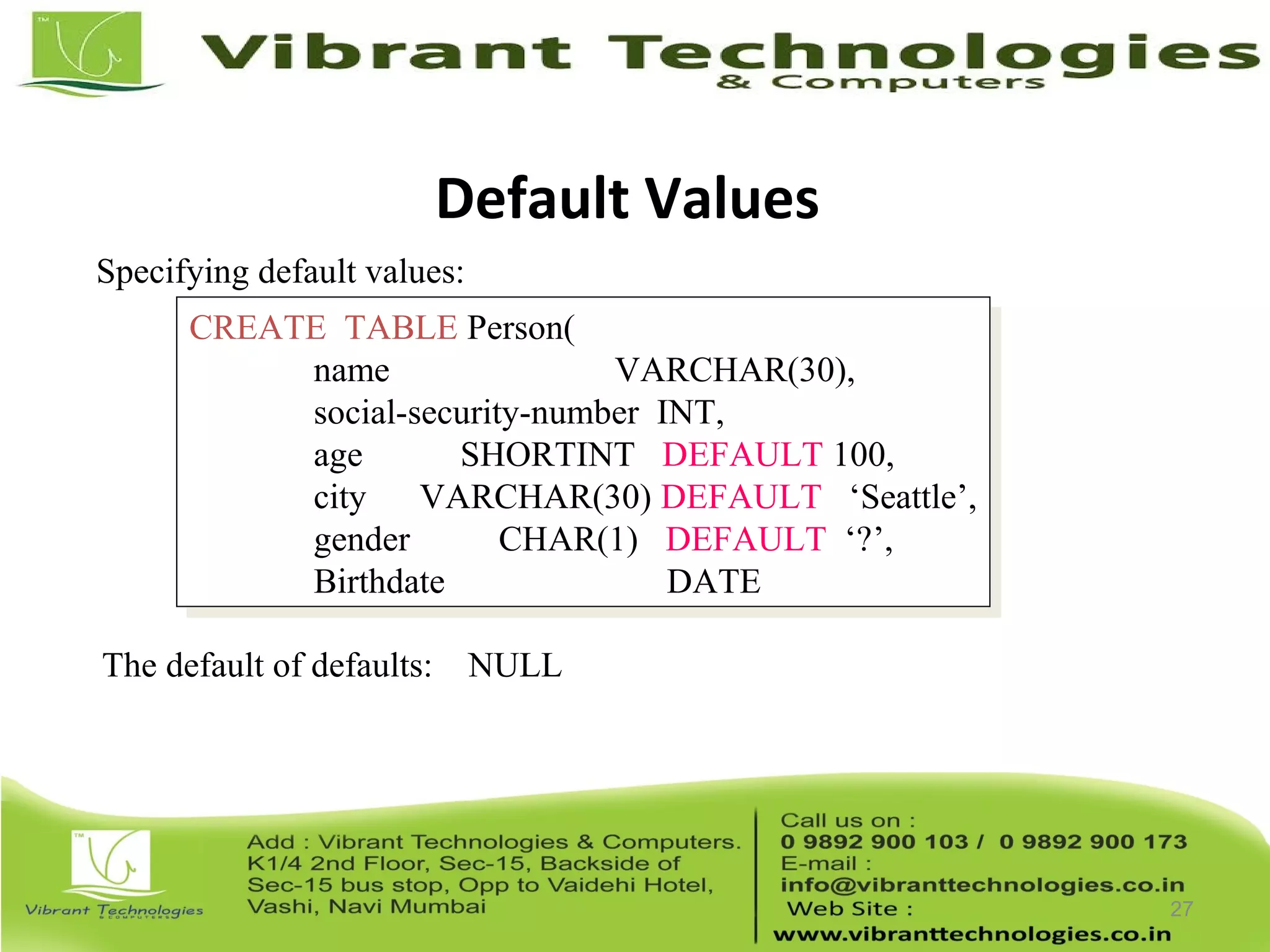 Sql server building a database ppt 12 | PPT