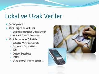 Mobil Cihaz Uygulamalarında Sql Server Ce Kullanımı | PPTX