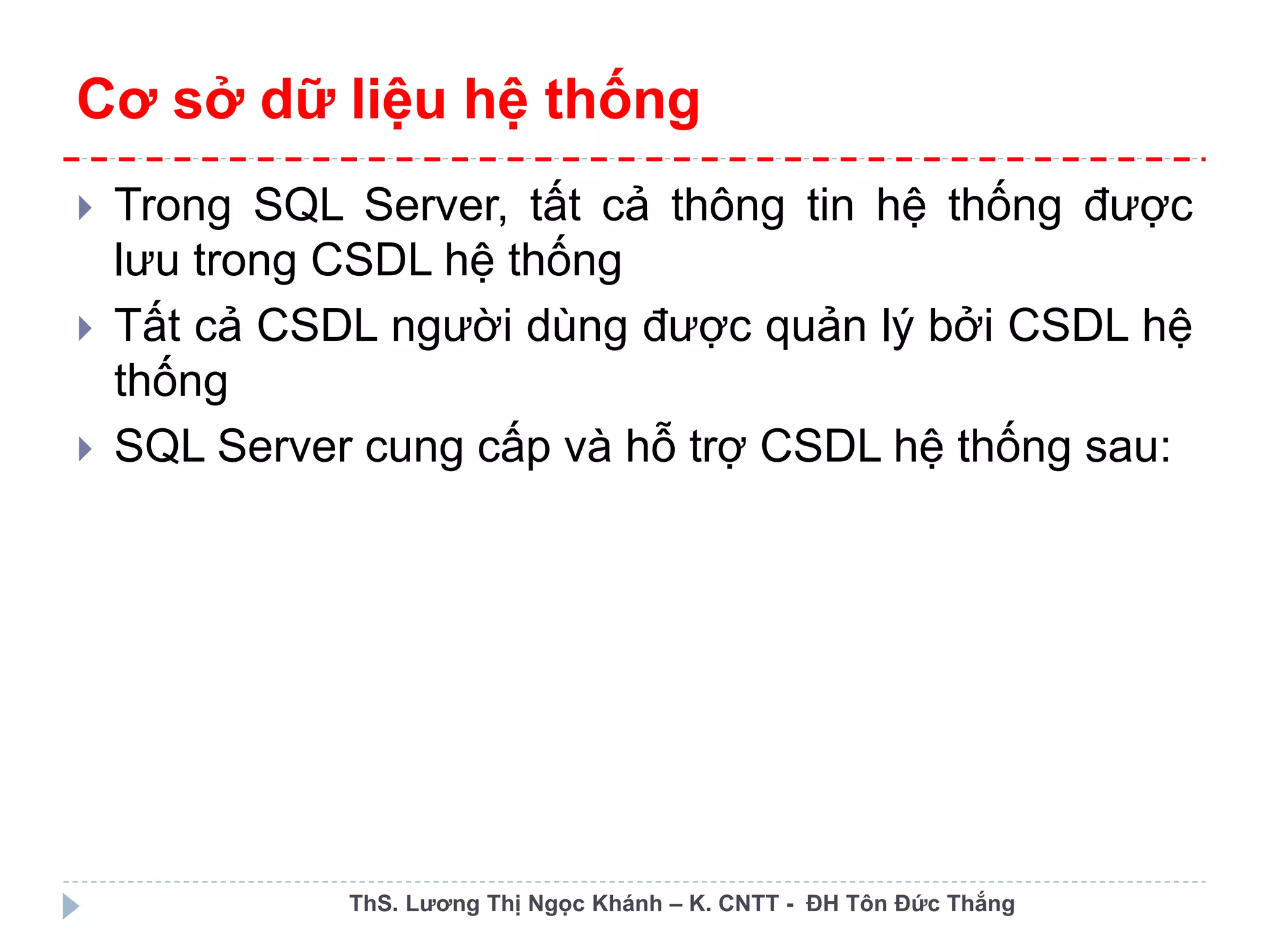 Sql server chuong 2 nkhanh | PDF