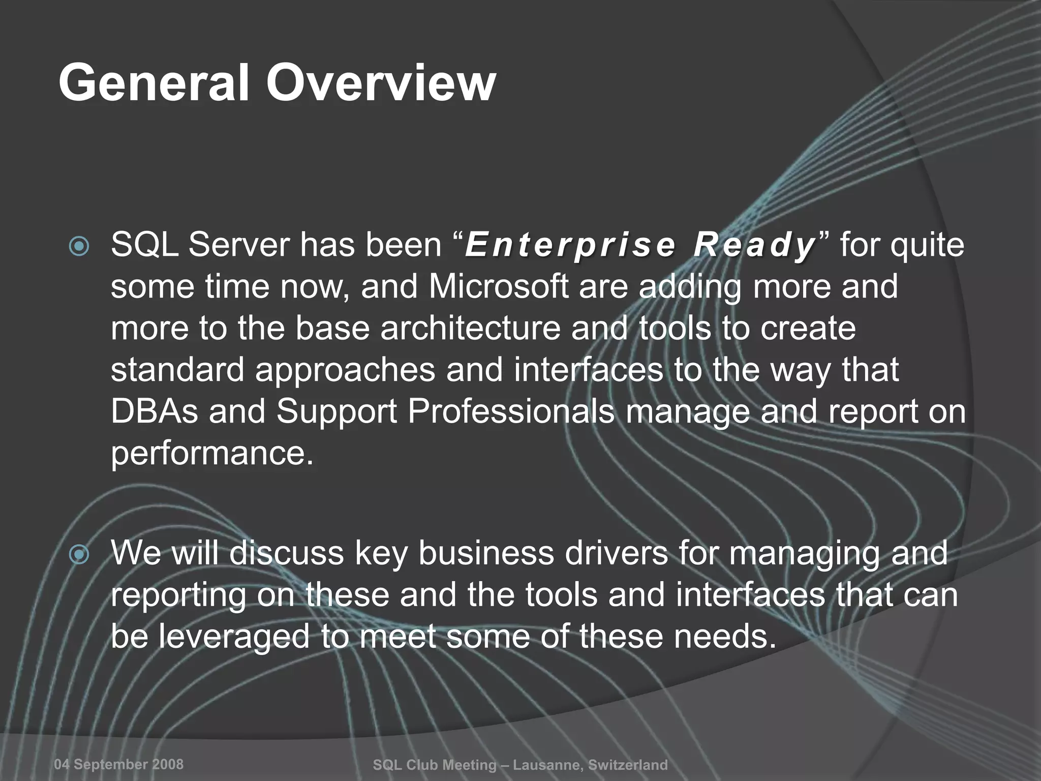 Sql Server Club Performance Management Methodologies And Enhancements In Sql Server Charley
