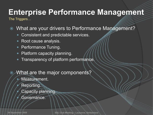 Sql Server Club Performance Management Methodologies And Enhancements