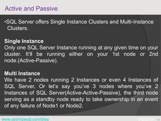 SQL Server Clustering Part1 | PPTX