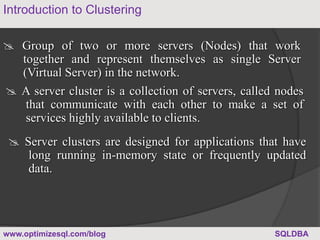 SQL Server Clustering Part1 | PPT