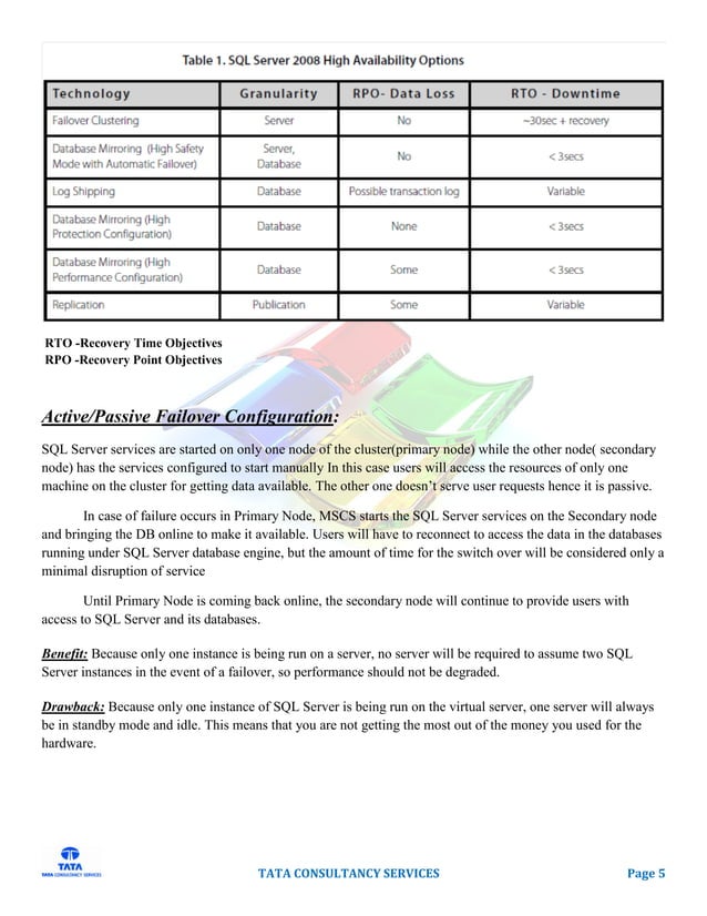 SQL Server Clustering and High Availability | PDF | Databases | Computer Software and Applications