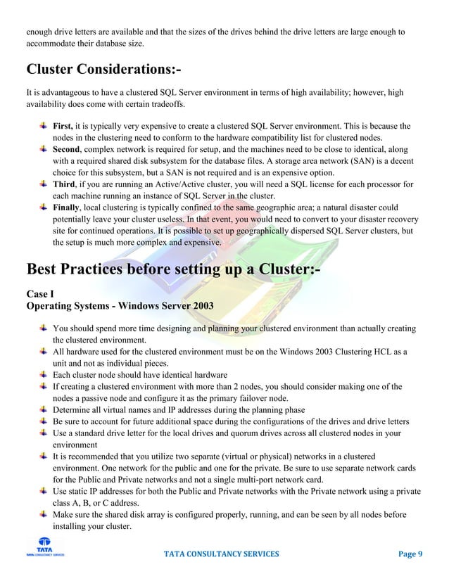 SQL Server Clustering and High Availability | PDF | Databases | Computer Software and Applications