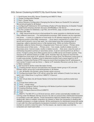 Sql server clustering msdtc | PDF