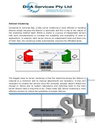 SQL Server Clustering: The Benefit of Automatic Failover