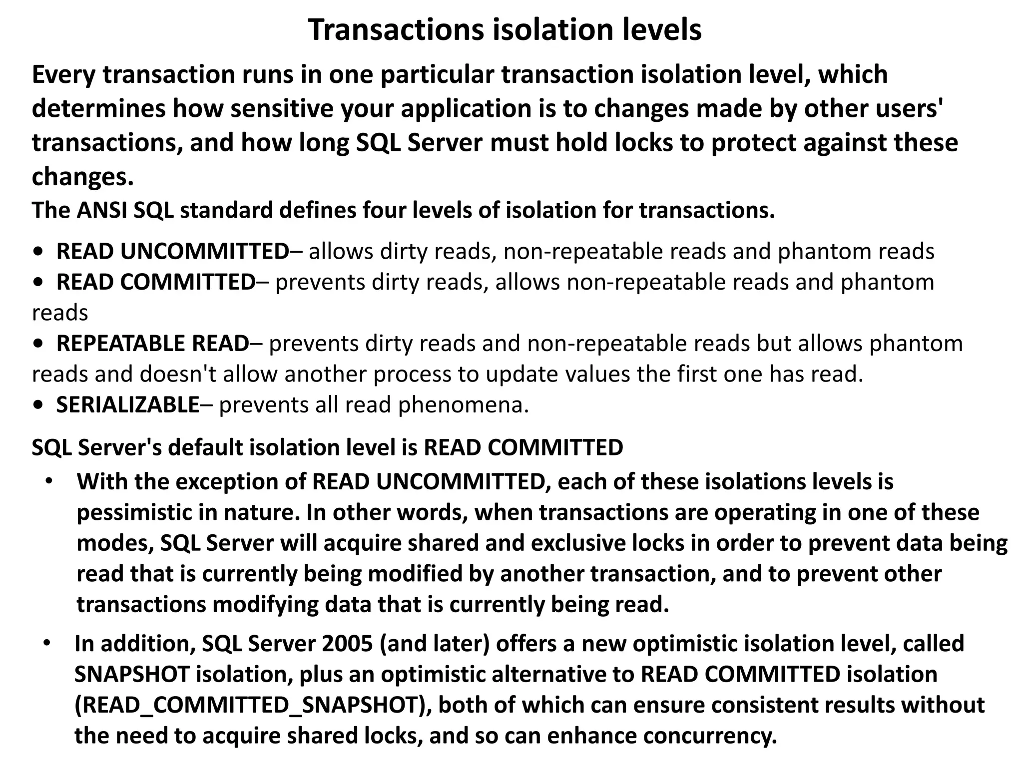 Sql Server Concurrency Pptx Databases Computer Software And