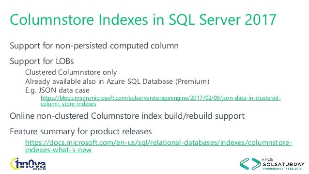 SQL Server database engine 2017 enhancements