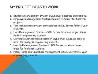 SQL Server database project ideas - Top, latest and best project ideas ...