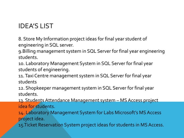 SQL Server database project ideas - Top, latest and best project ideas ...