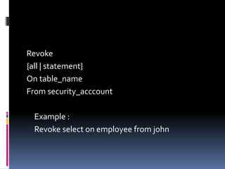 Sql server ___________data control language | PPT