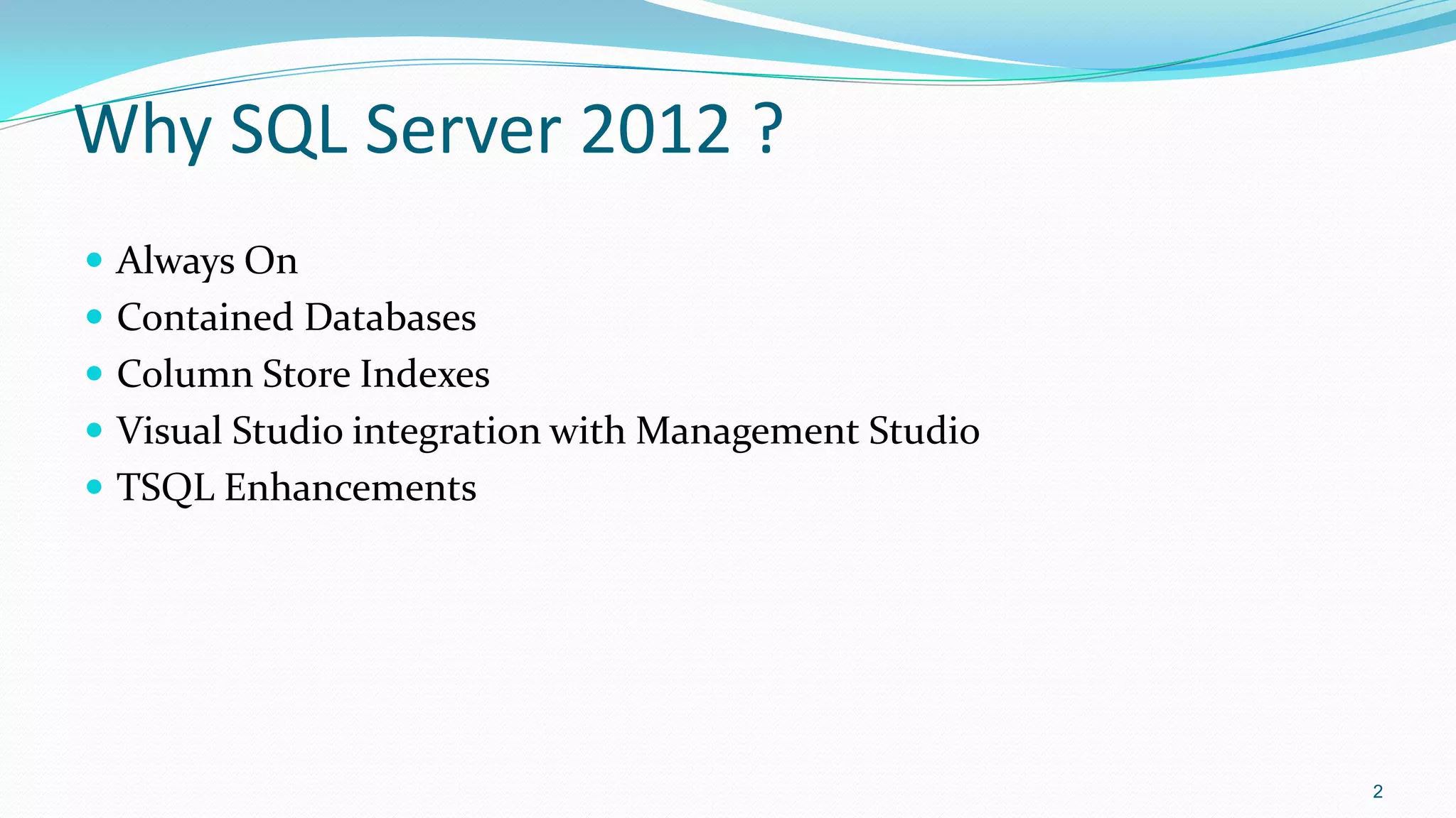SQL Server2012 Enhancements | PPT