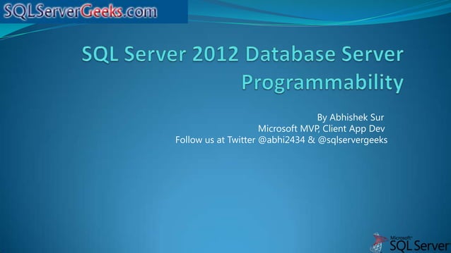 SQL Server2012 Enhancements | PPT