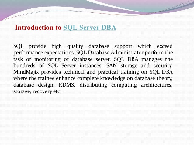 SQL Server DBA Training