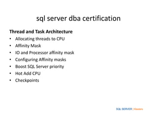 Sql server dba certification | PPTX | Databases | Computer Software and ...